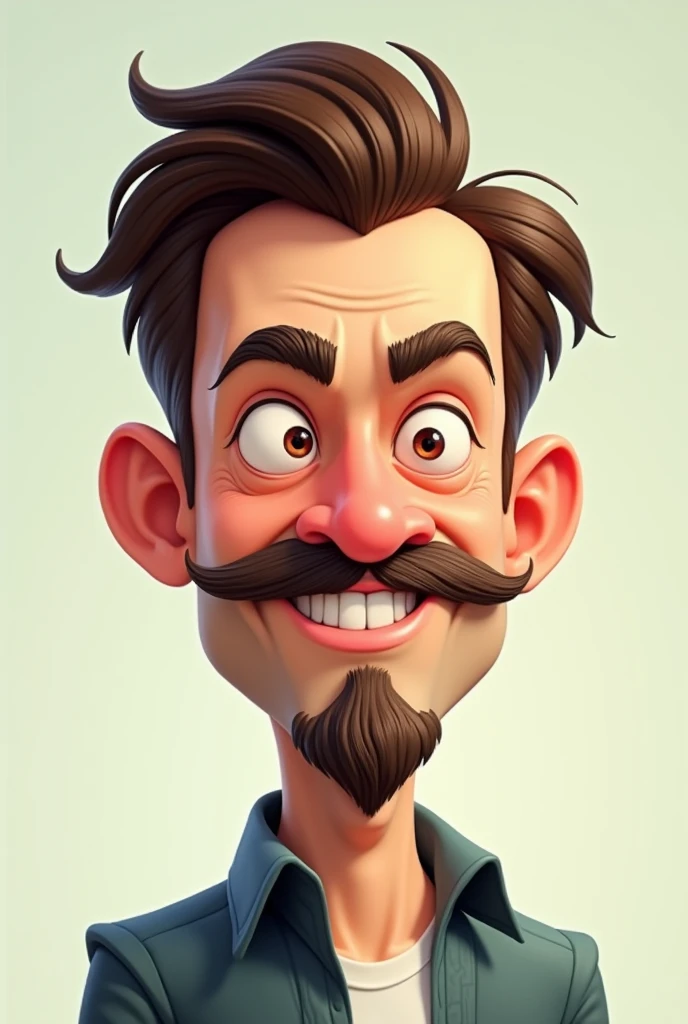 White man mustache and goatee cartoon - SeaArt AI