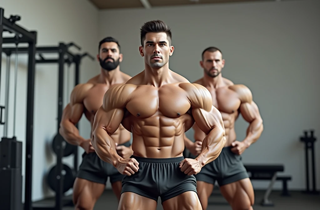 A super realistic photo of 4 guys in the gym, super realistic - SeaArt AI