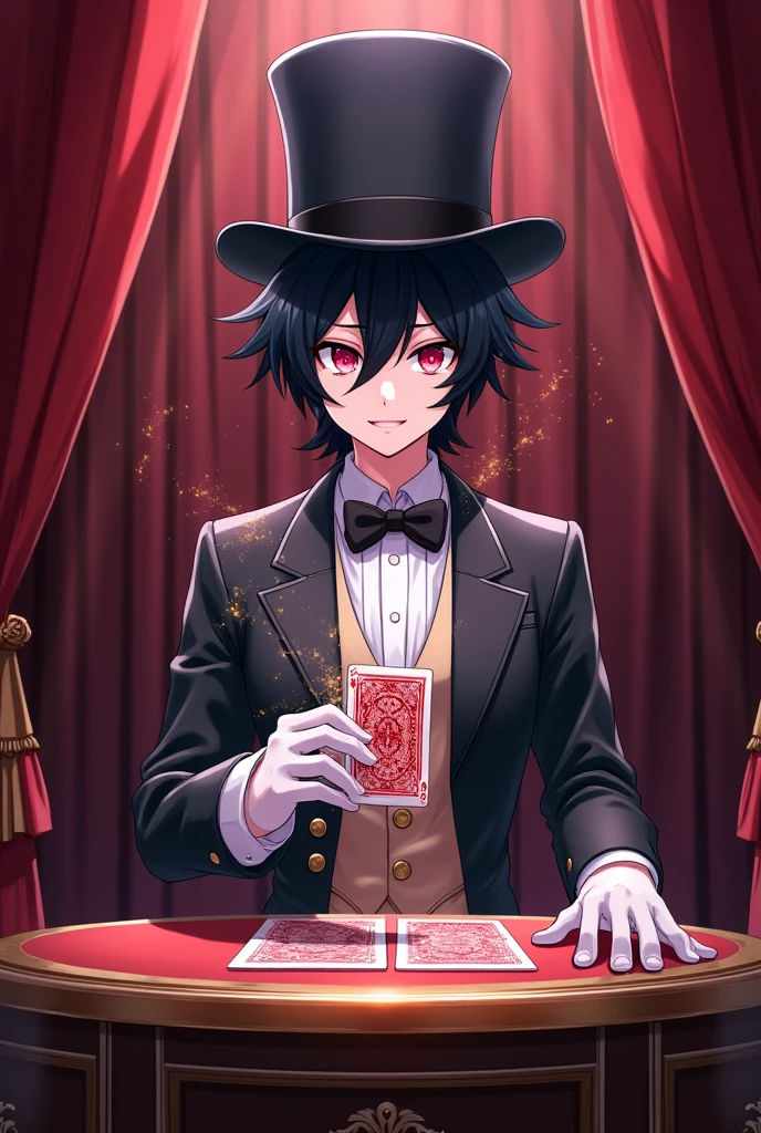 A character from My hero academia dressed as a magician with white skin ...