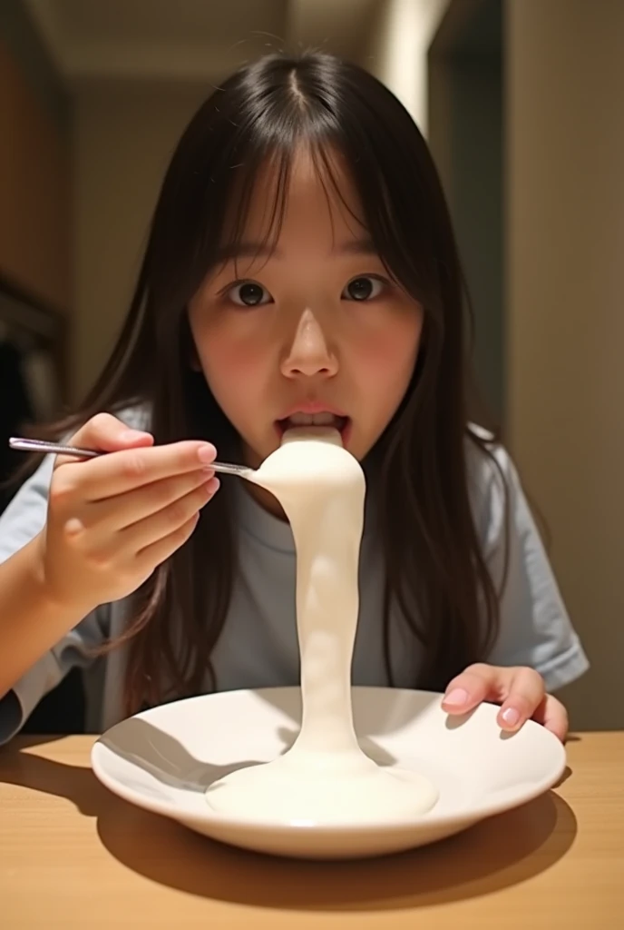 Groups of asian girls eating smegma in hotel, ground make text like ...