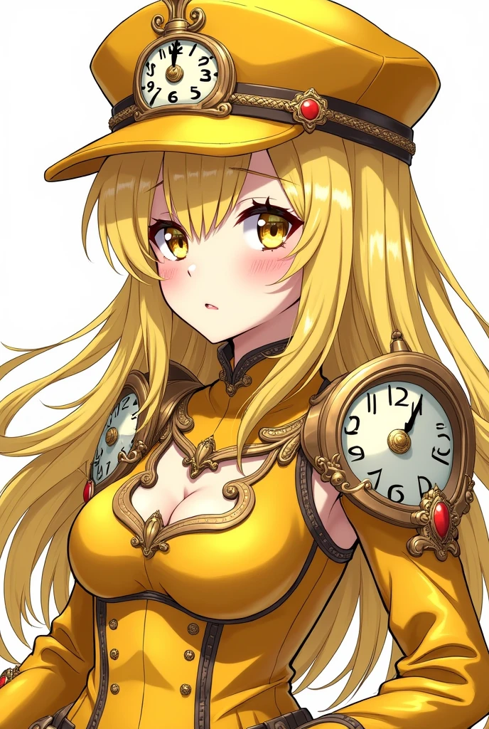 Manga style, A young woman in a vibrant yellow armor looking costume adorned wit - SeaArt AI