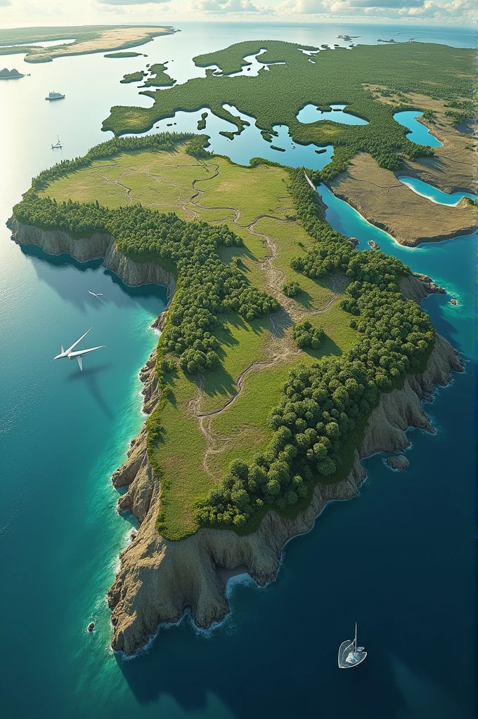 A large shell shaped map continent civilization with balanced ...