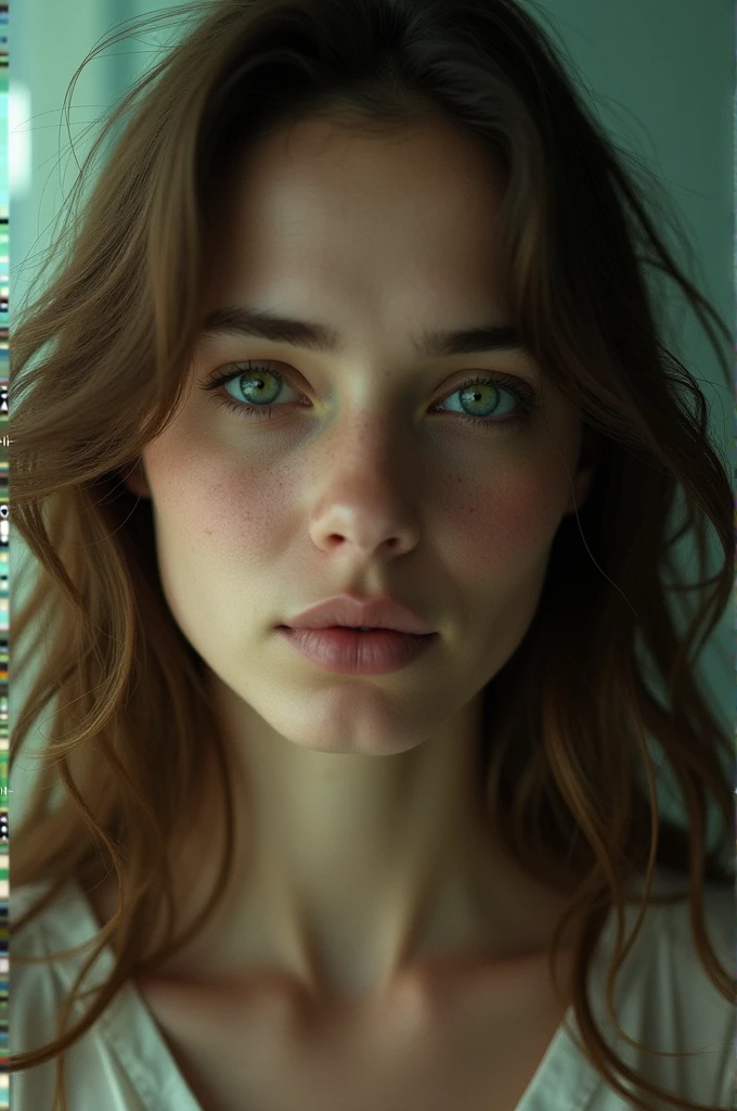 Peruvian woman face from Huaraz, Brown hair, green eyes, albino skin ...