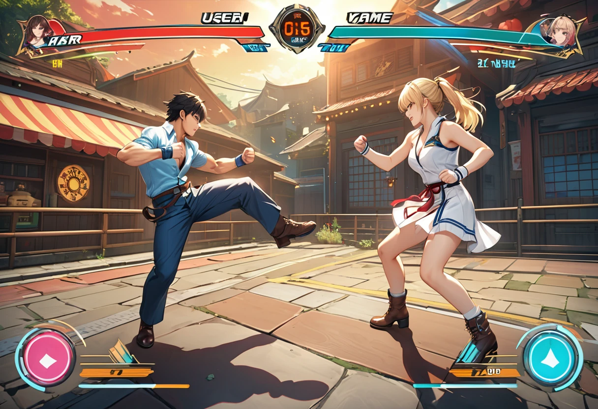 (Masterpiece, BestQuality:1.2),(2d fighting video game UI),Game like ...