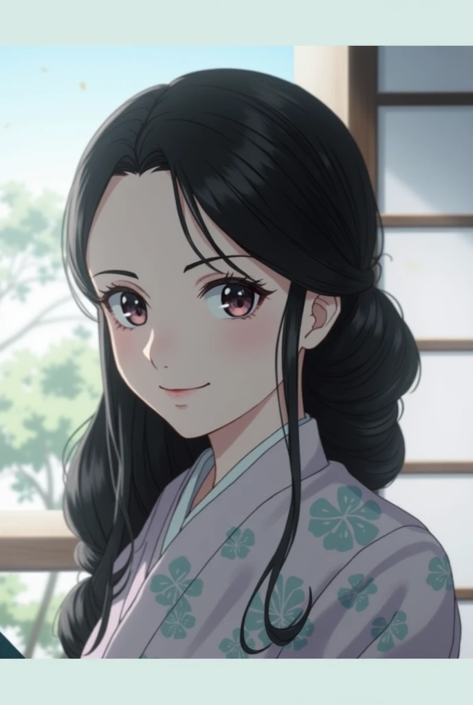 Anime woman, teahouse waitress, japanese style, wearing a pink yukata ...
