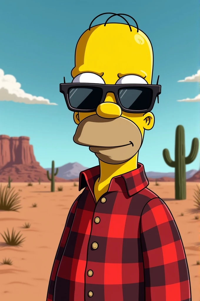 Play Homer Simpson in the Nevada desert with a red plaid shirt and 3D ...