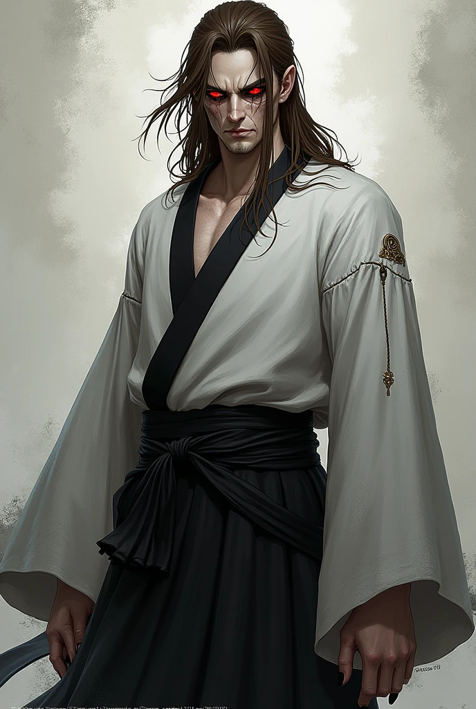 Sukuna's human reincarnation,tall, muscular,cold expression with sukuna ...