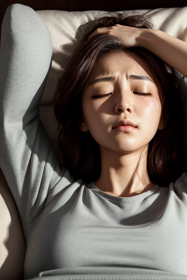 Please lie down and close your eyes.、worried woman - SeaArt AI