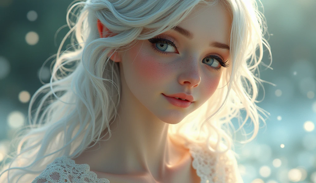 A beautiful lady with soft simi animated - SeaArt AI