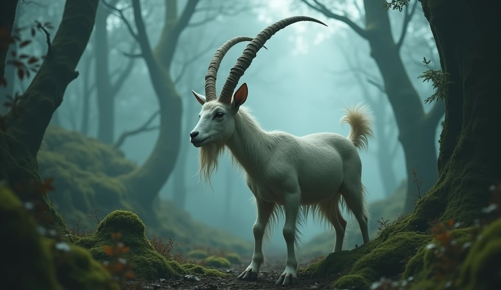 In the strange forest，There is a creature that looks like a goat ...