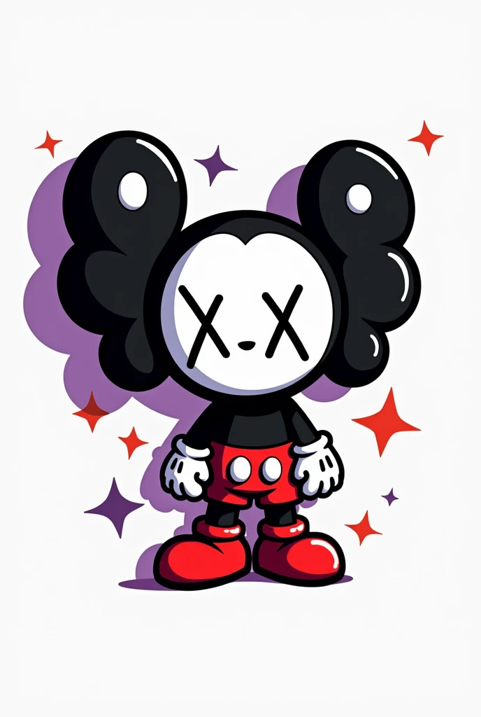 Create a logo for a pizzeria inspired by the old Kaws cartoon with ...