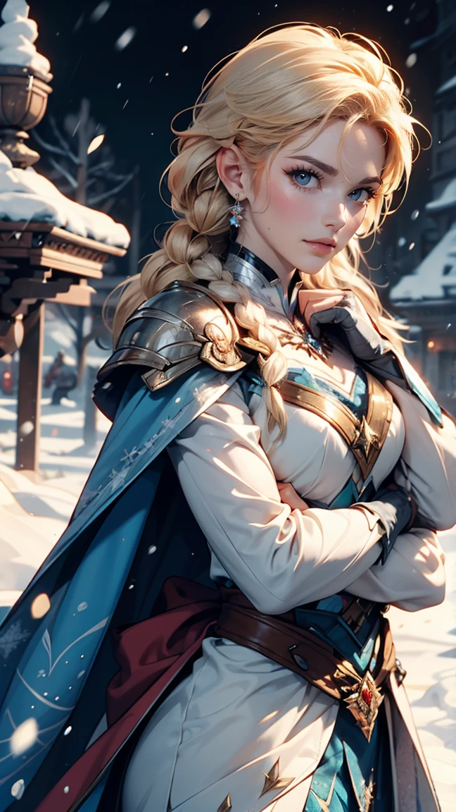 Elsa, frozen. magical, ice magic, snow, cold, storming, battle - SeaArt AI