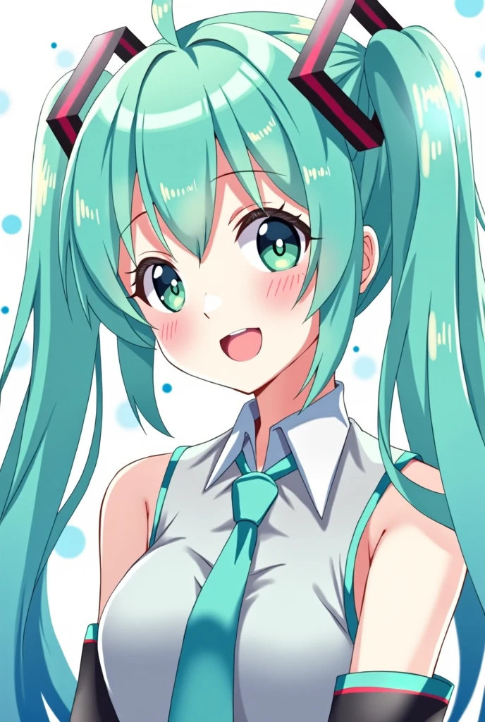 Hatsune Miku uniform smile - SeaArt AI