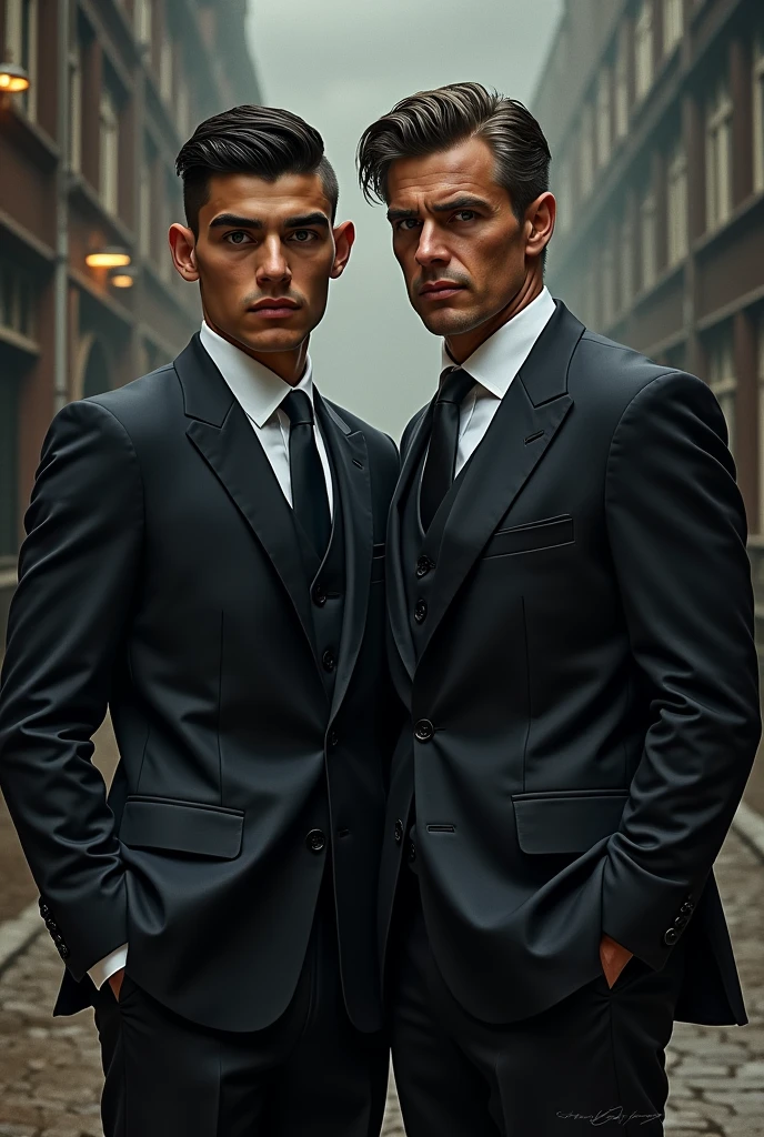 Paulo dybala standing with thomas Shelby - SeaArt AI