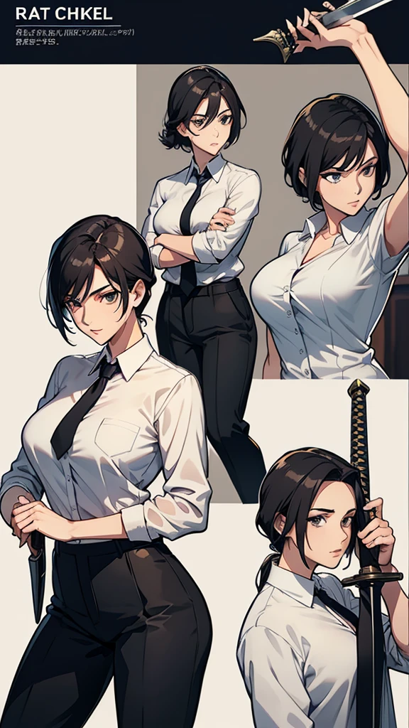 Original female character action reference sheet available,White shirt ...