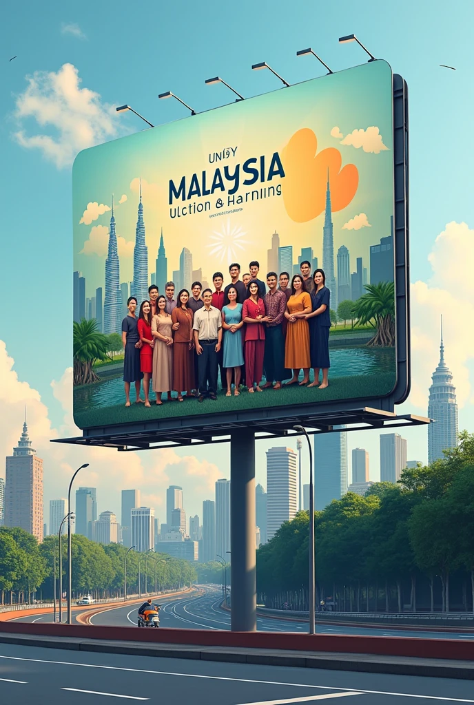 I want to create, static billboard about unity at Malaysia - SeaArt AI