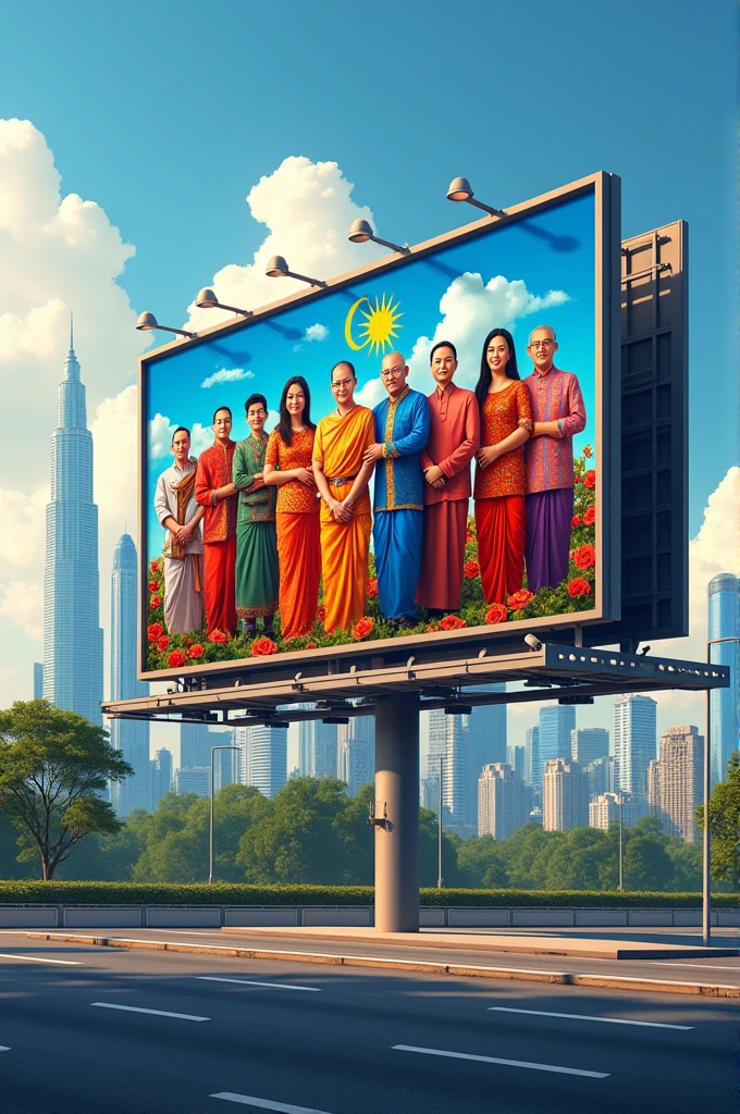 I want to create a billboard at city about Malaysian unity - SeaArt AI