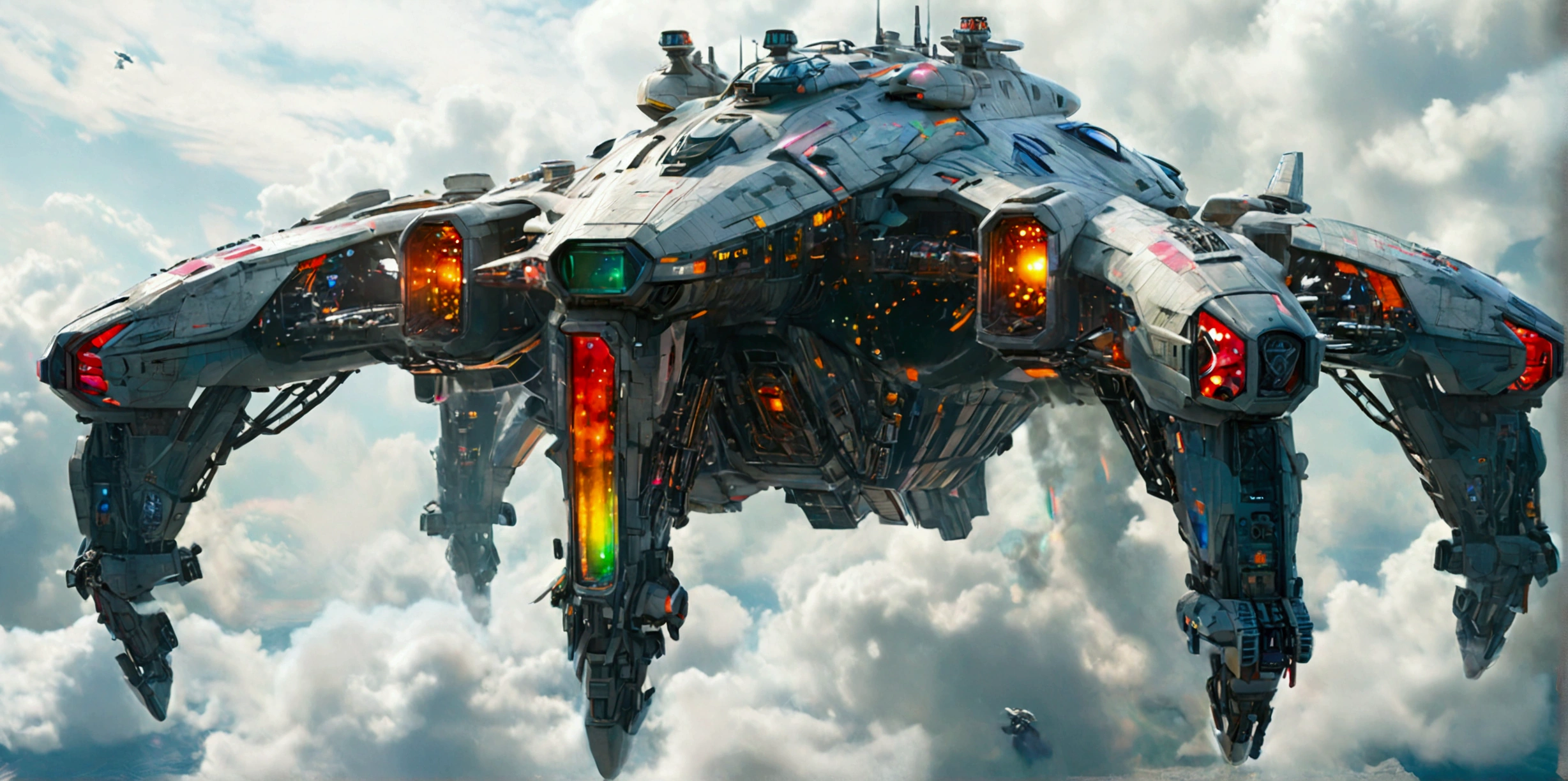 (best quality,ultra-detailed,realistic:1.37), A long wide giant heavily ...