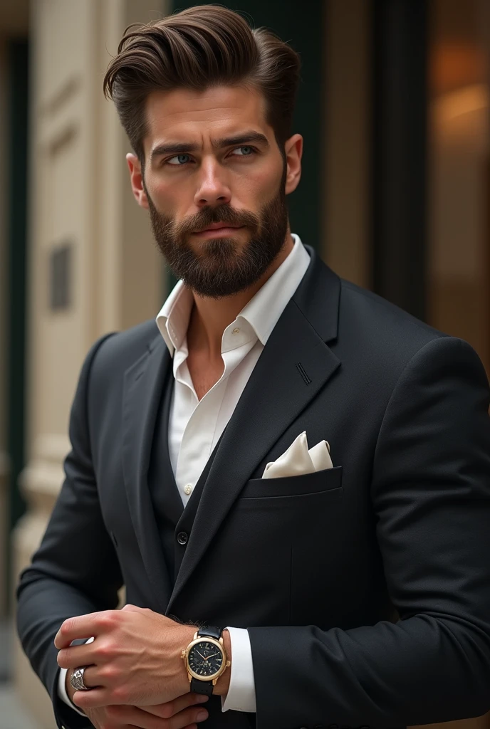 muka:** The man has a symmetrical face, with clear and well - SeaArt AI