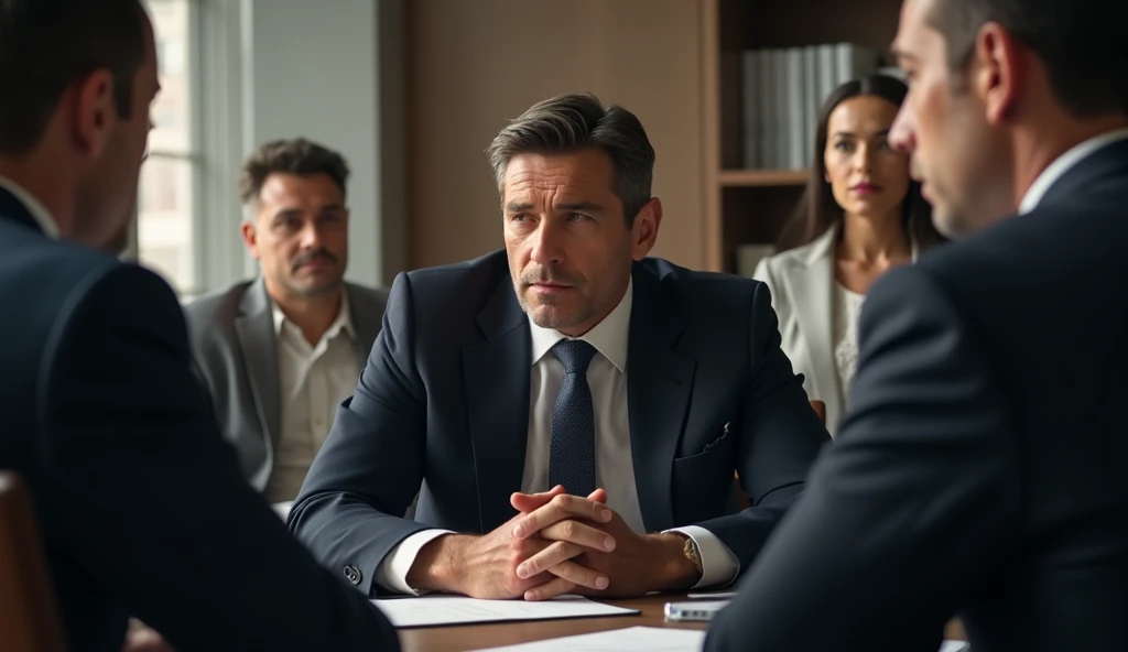 Create a realistic image where : : A leader listening intently - SeaArt AI