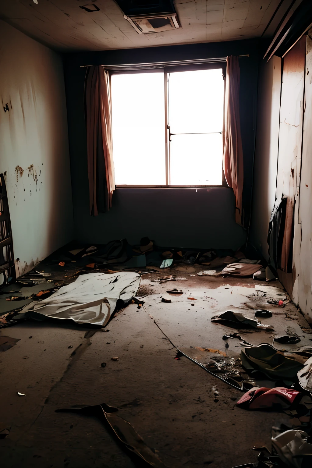 Arafed room with a window and a ladder in it - SeaArt AI