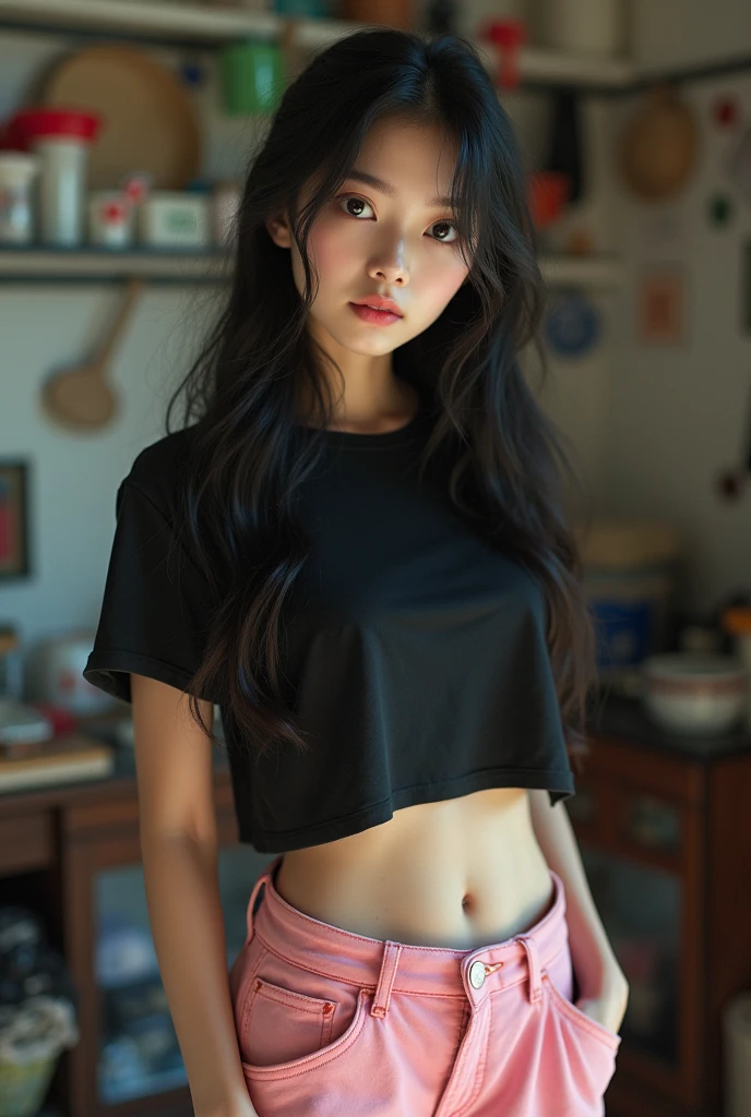 Japanese Girls,,42kg,157cm,Long Hair,Ultra-narrow eyes,Super thin pelvis - SeaArt AI