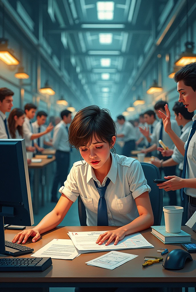 Create an illustration of an make manufacturing Assistant working ...