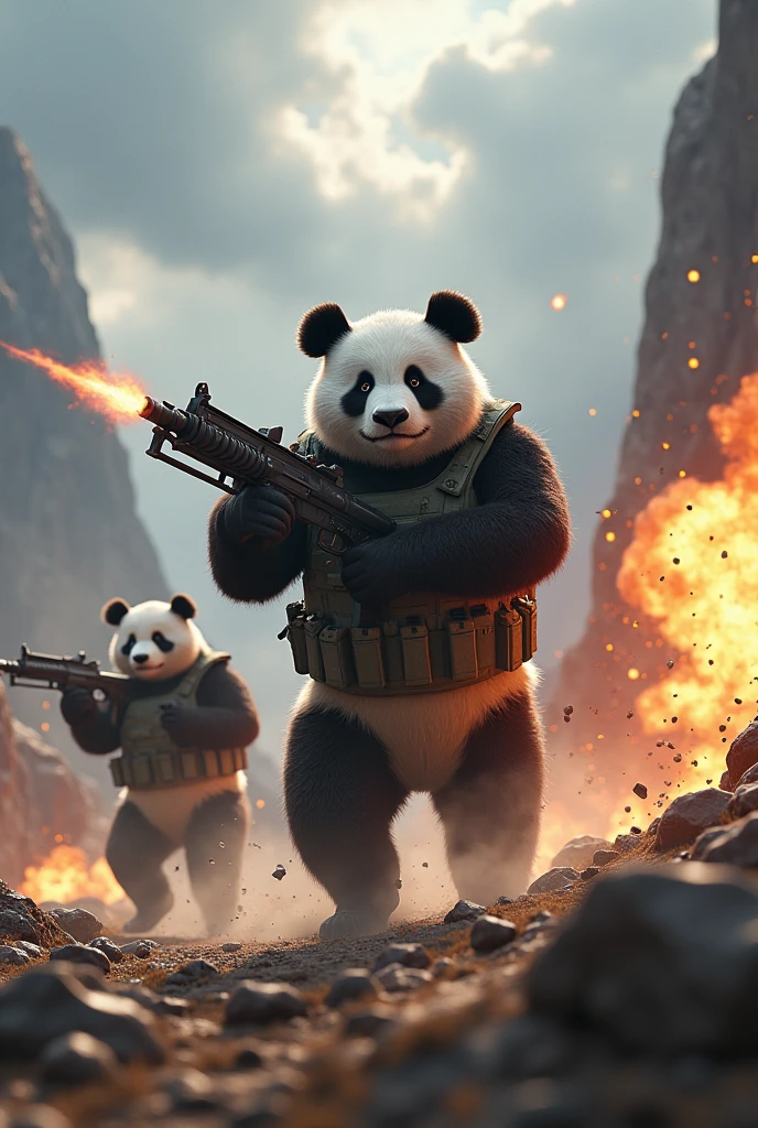 Military Pandas Going to War in HD Animated - SeaArt AI