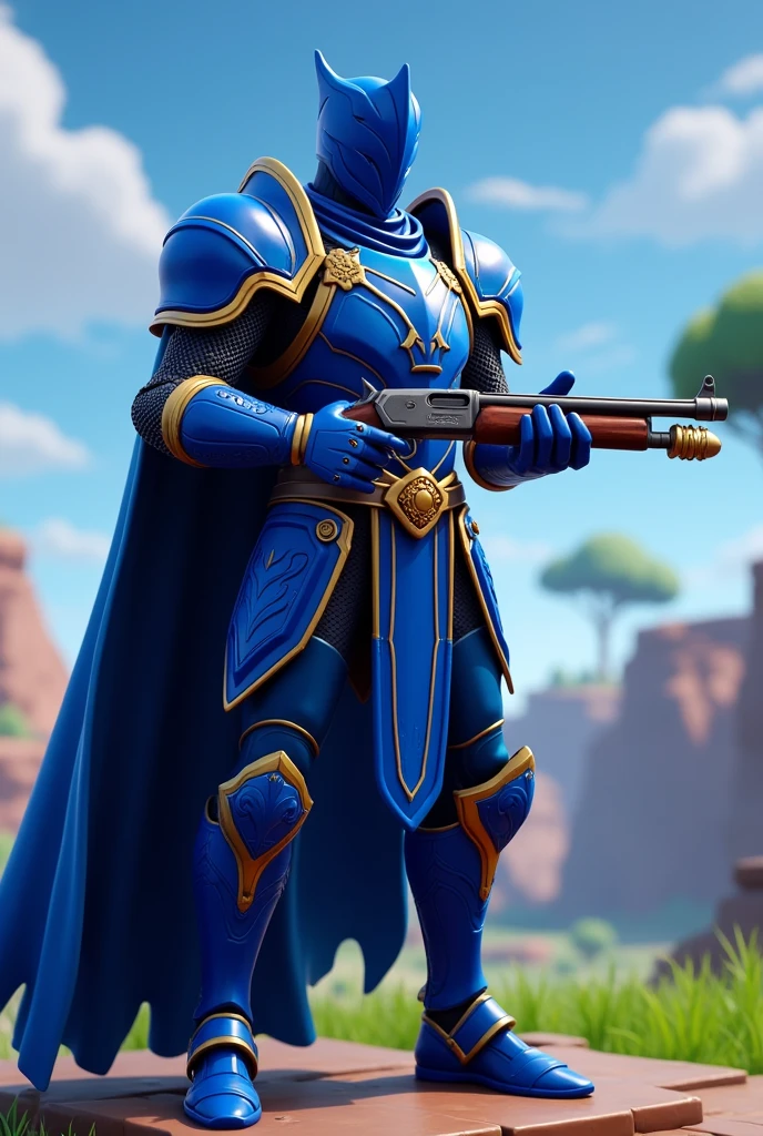 Skin de fortnite, Royal Blue Knight from Season 2 holding a pump ...