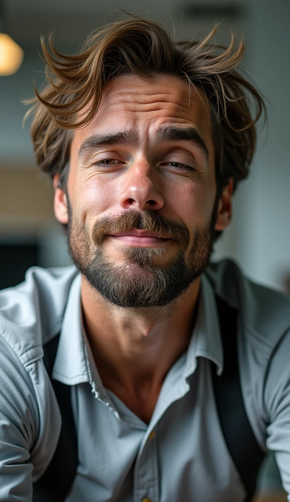 Realistic image of Description: This employee doesn't take anything ...