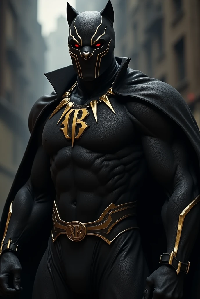 Black Panther with gold and the initials XBR on the chest, imposing ...