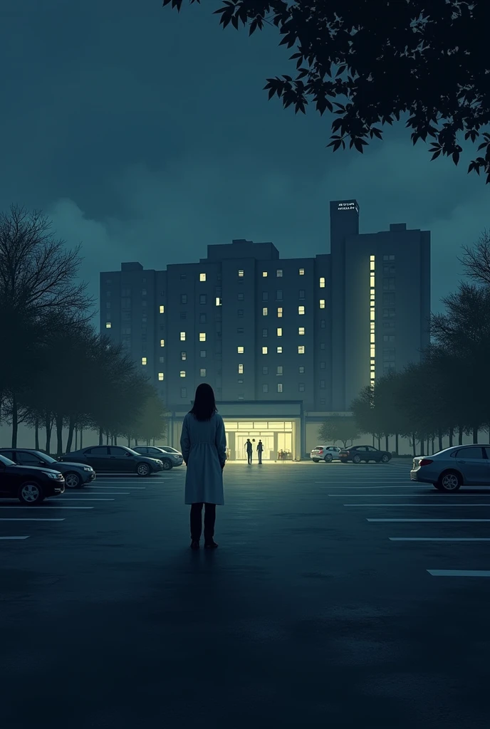 Night scene out of hospital - SeaArt AI