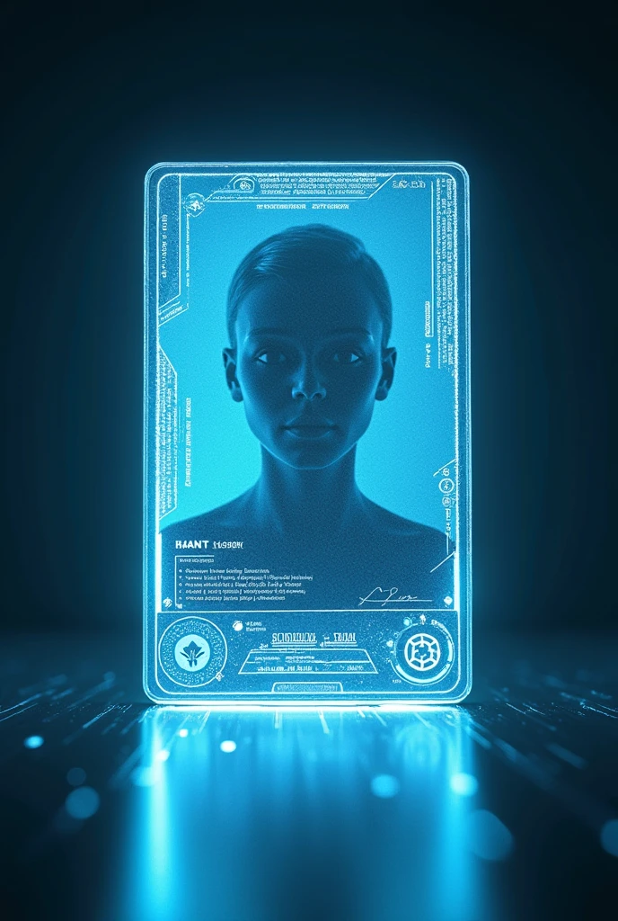Holographic identity card but with no photo and make it portrait Make ...