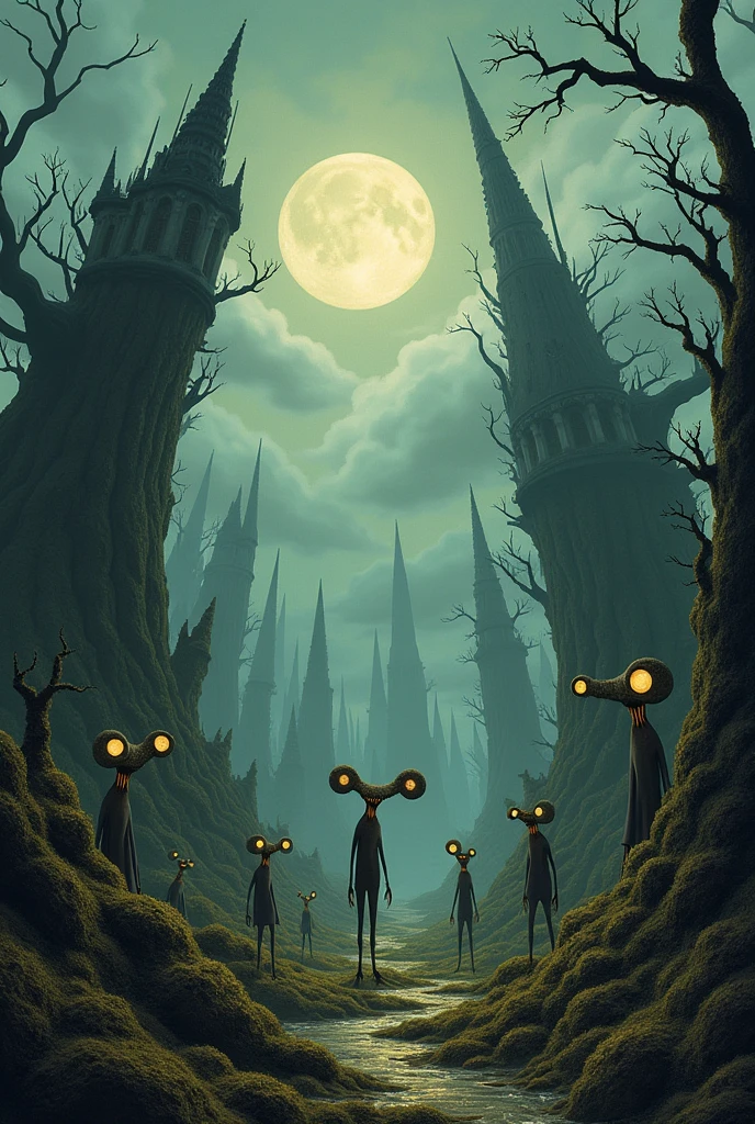 Create a surreal landscape with Tim Burton's strokes - SeaArt AI