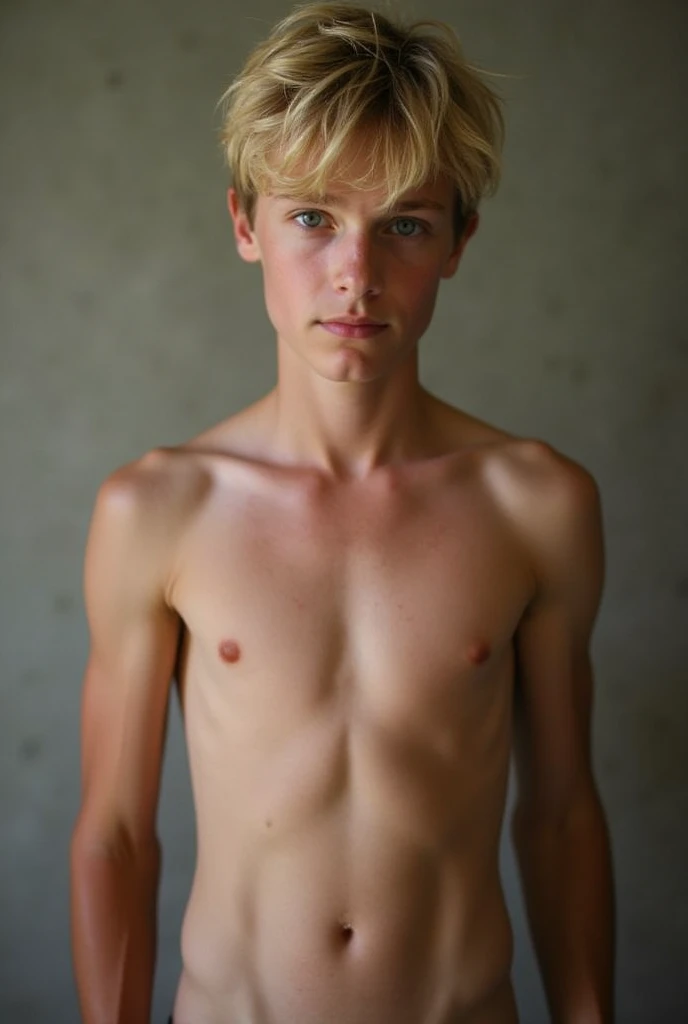 Blond teen boy naked - SeaArt AI