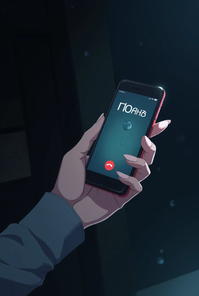 (anime), (hand holding a phone), (with calling in the phone) - SeaArt AI