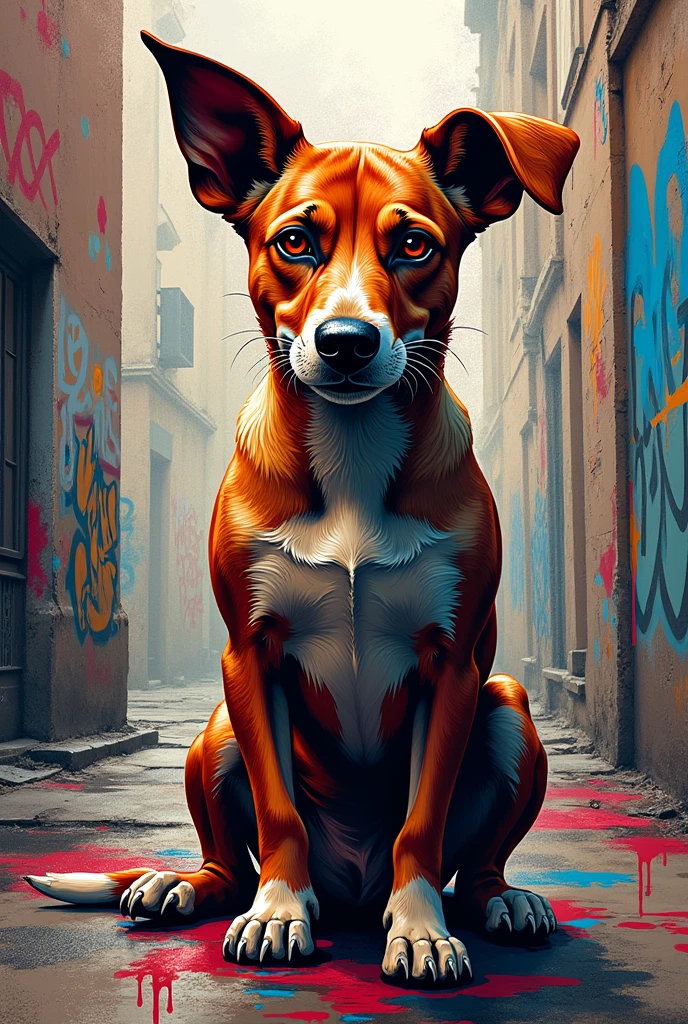 Dog drawn in street style graffiti - SeaArt AI
