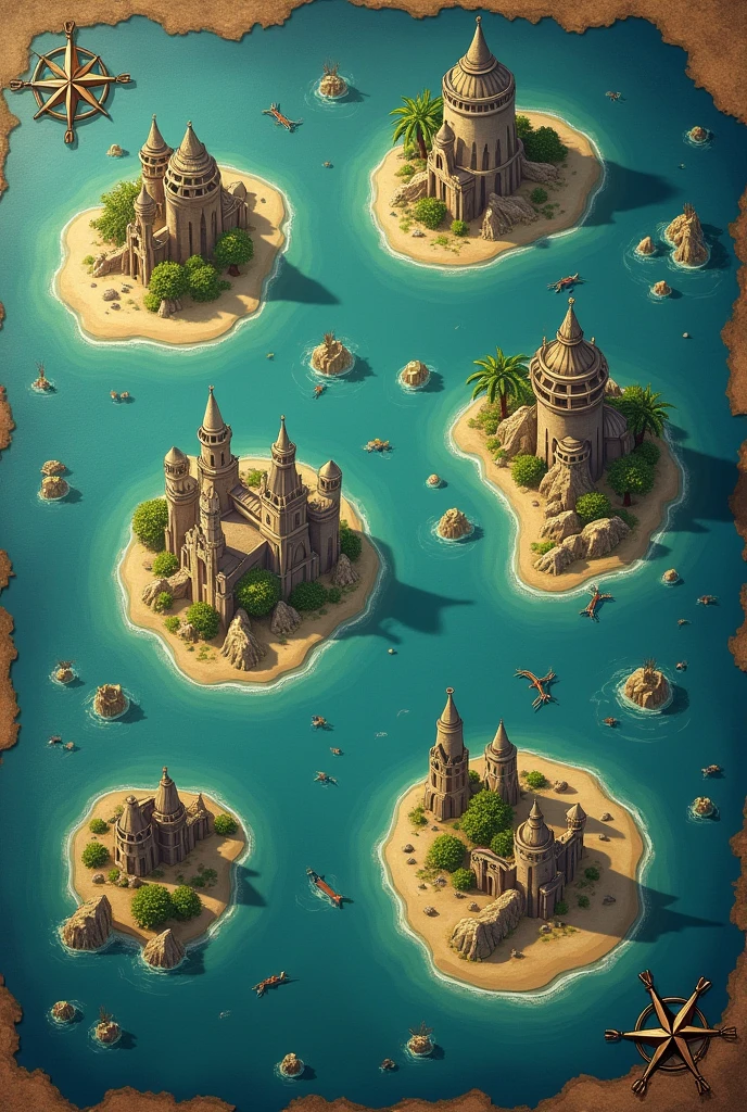 Create an archipelago of seven main islands, each with its own ...