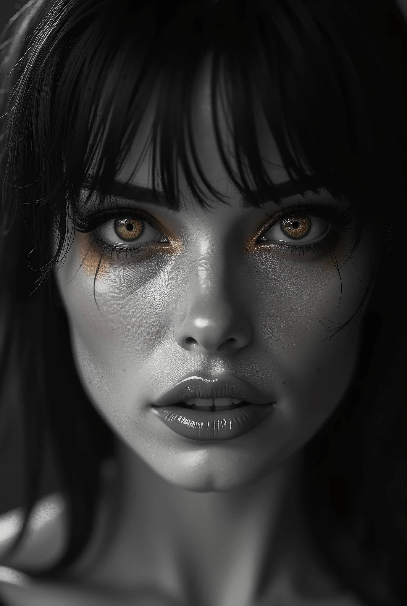 A close up of a woman with a black and white make up - SeaArt AI
