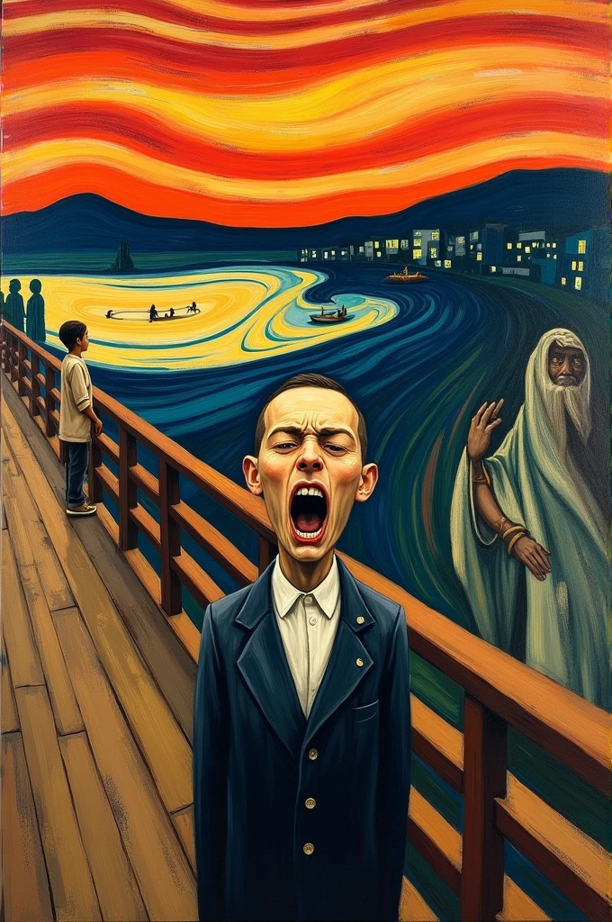 Create a reinterpretation of the painting "or scream" You can think of ...