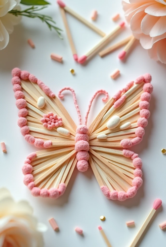 Matchstick template for butterfly sprinkles for a wedding - SeaArt AI