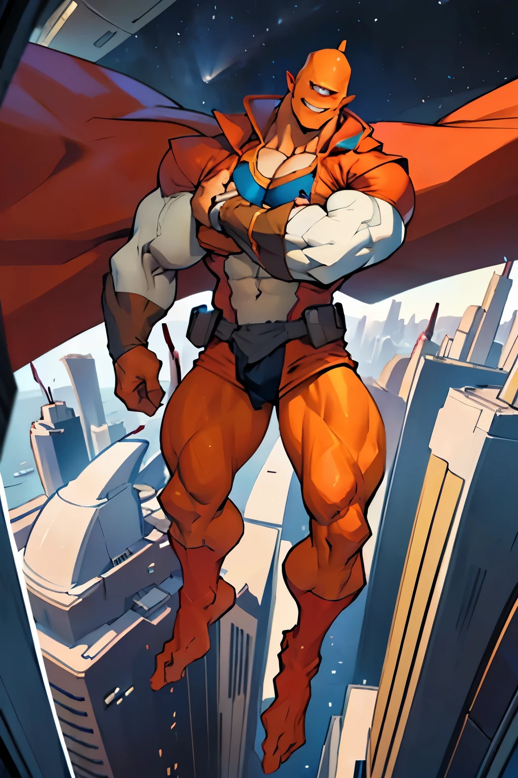 A close up of a cartoon character with a cape on - SeaArt AI