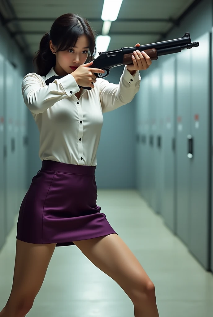 Real person realistic beautiful japanese office lady in shirt and ...