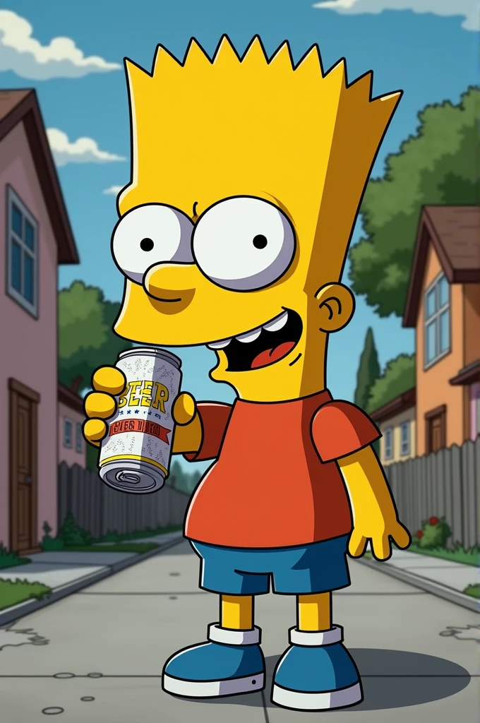 BART Simpson with a beer - SeaArt AI