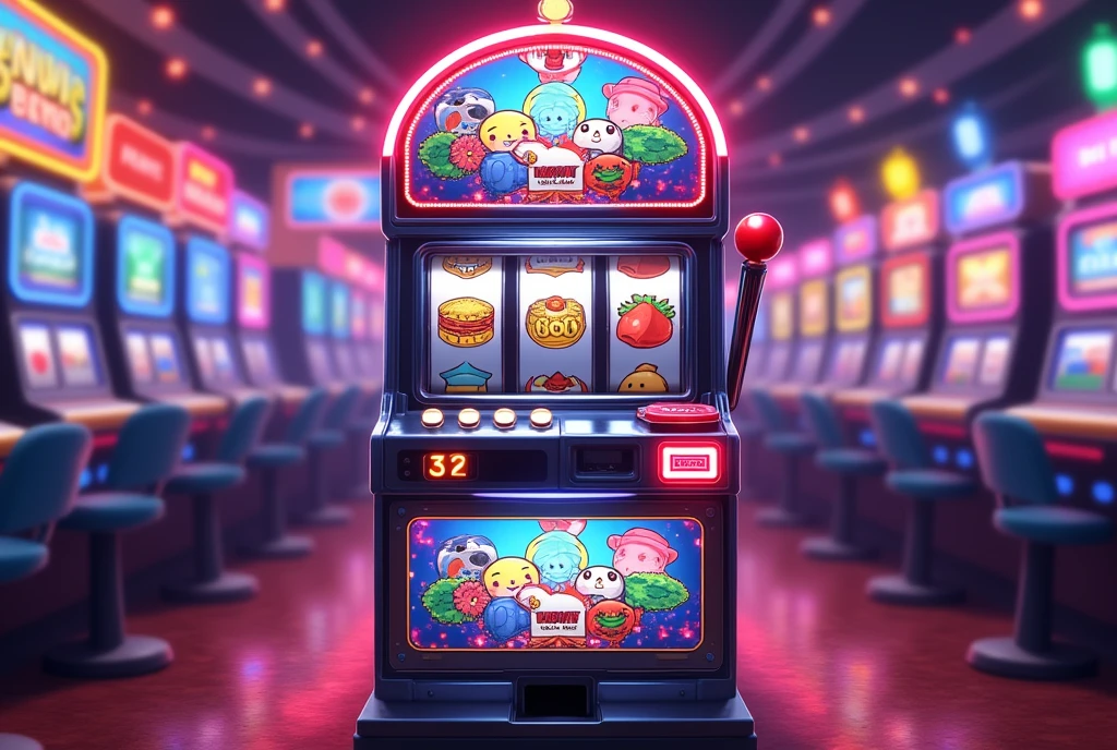 Slot machine, anime style, front view - SeaArt AI