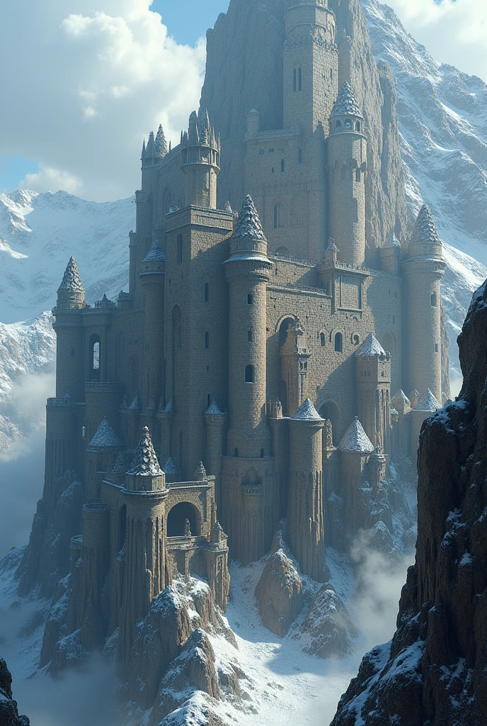 A Massive Castle Built into the Side of a mountain, fit for a Dragon ...
