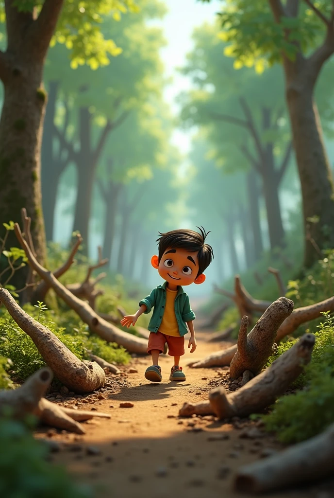 3D Pixar cartoon video for YouTube Raja, trees broken and fallen ...