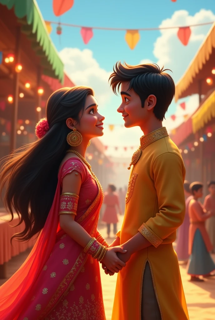 In cinematic animation image prompt "Create an animated image of Kavya ...