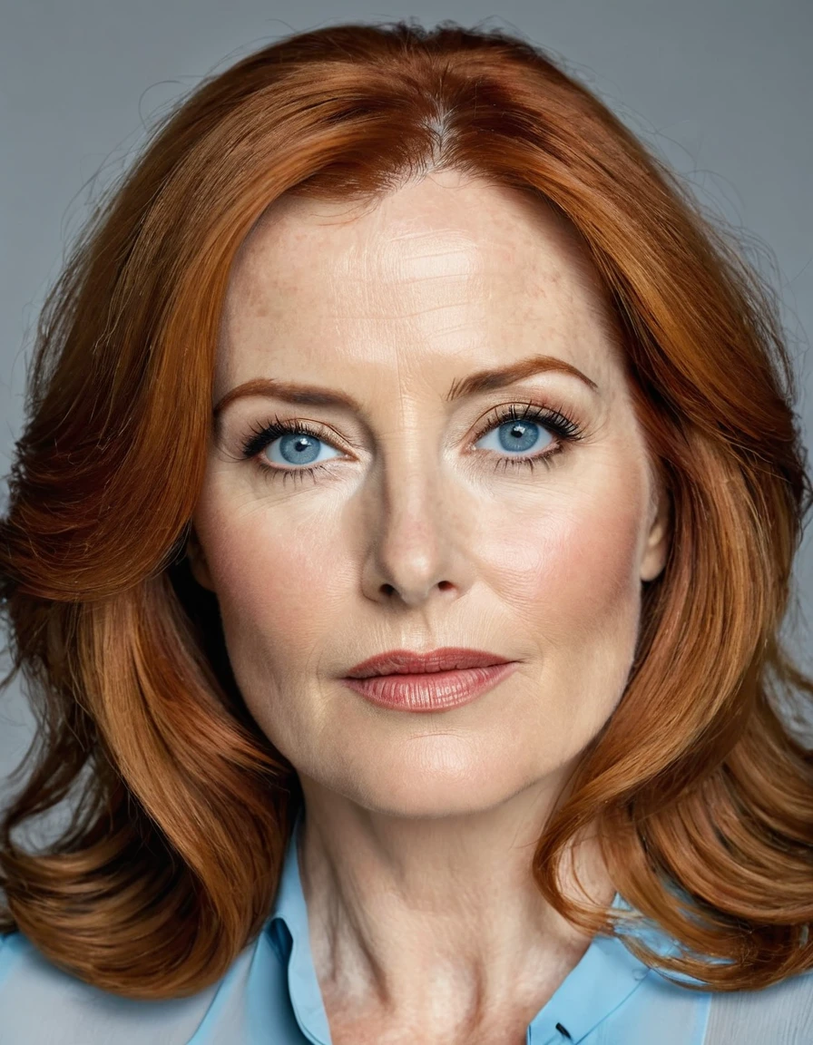 A portrait of a beautiful woman whose facial features are a combo of ...