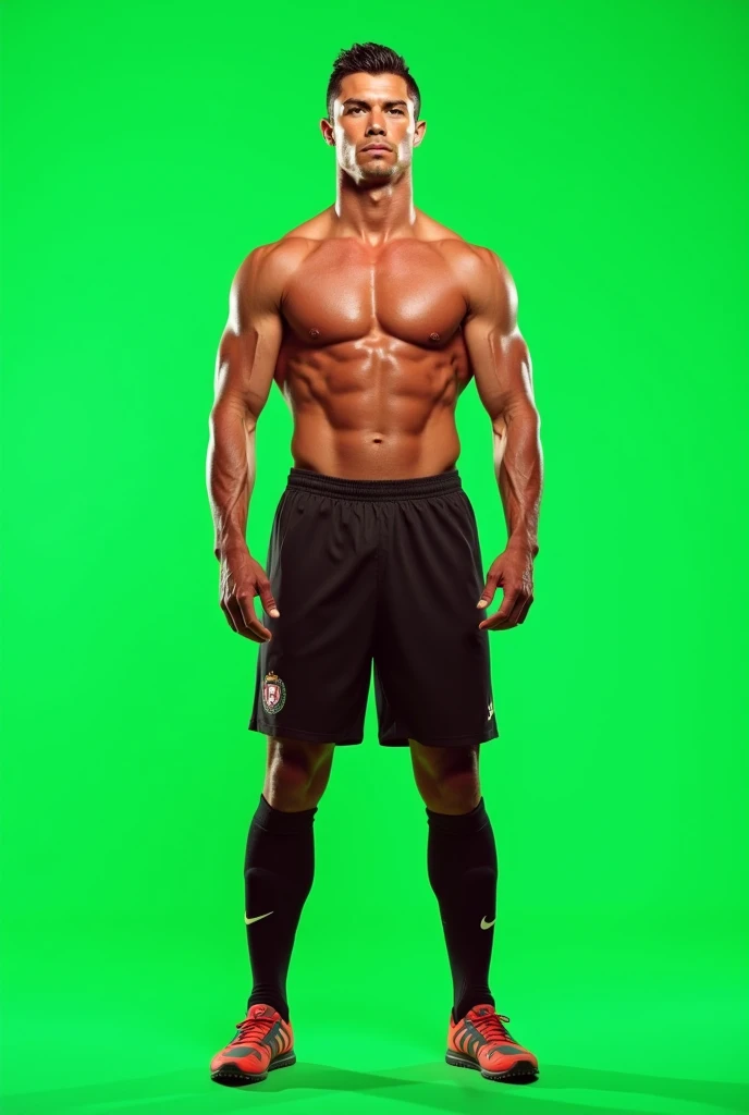 Cristiano Ronaldo full body image with green screen - SeaArt AI